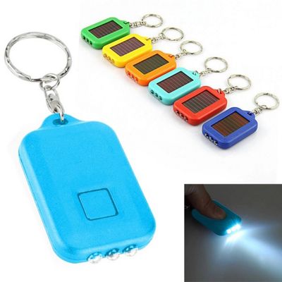 Solar LED Flashlight Keychain